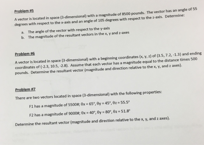 Solved Problem #5 The vector has an angle of 55 vector is | Chegg.com