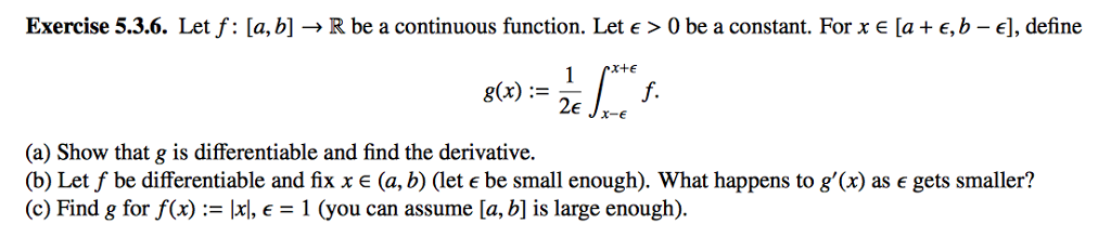 Solved Exercise 5.3.6. Let f: [a,b] → R be a continuous | Chegg.com