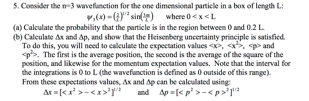Solved 5 Consider The N 3 Wavefunction For The One 