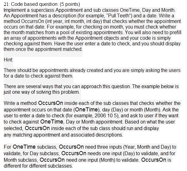 Solved Code based question: Implement a superclass | Chegg.com
