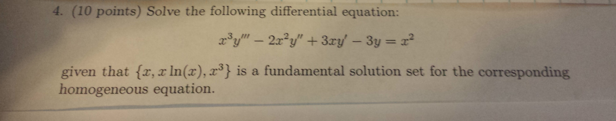 Solved 4. (10 Points) : Solve the following differential | Chegg.com