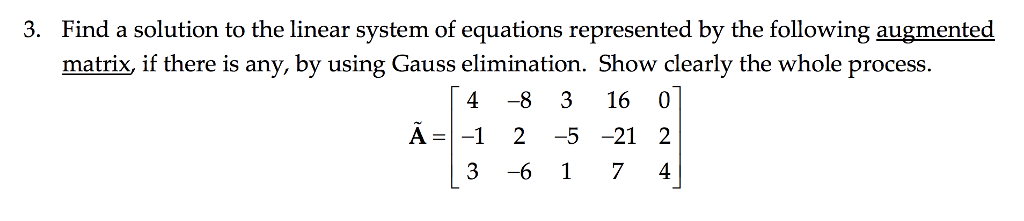 Solved Find a solution to the linear system of equations | Chegg.com