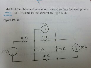 Solved Use the mesh current method to find the total power | Chegg.com