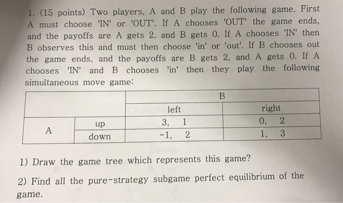 Solved Two players, A and B play the following game. First A | Chegg.com