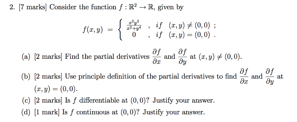 Solved 2. 17 marks] Consider the function f : R2 R, given by | Chegg.com