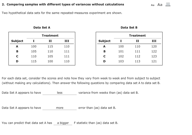 Solved 2. Comparing samples with different types of | Chegg.com