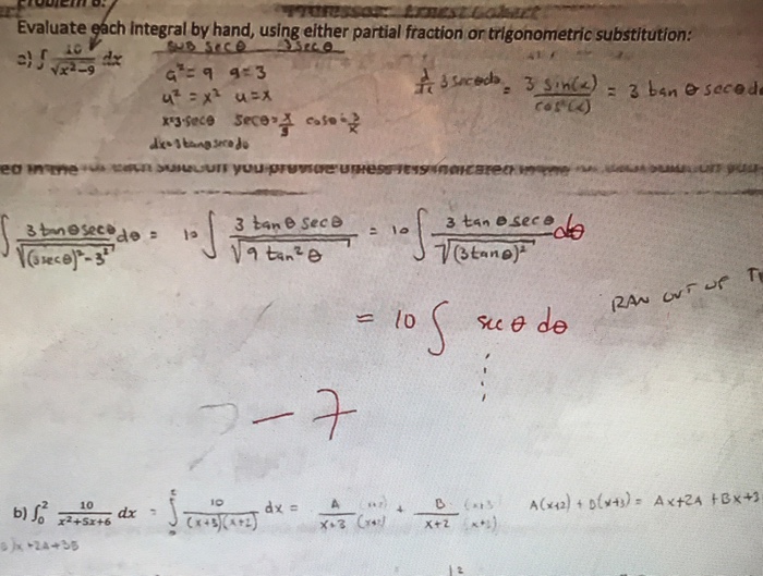 Solved Evaluate each integral by hand, using either partial | Chegg.com