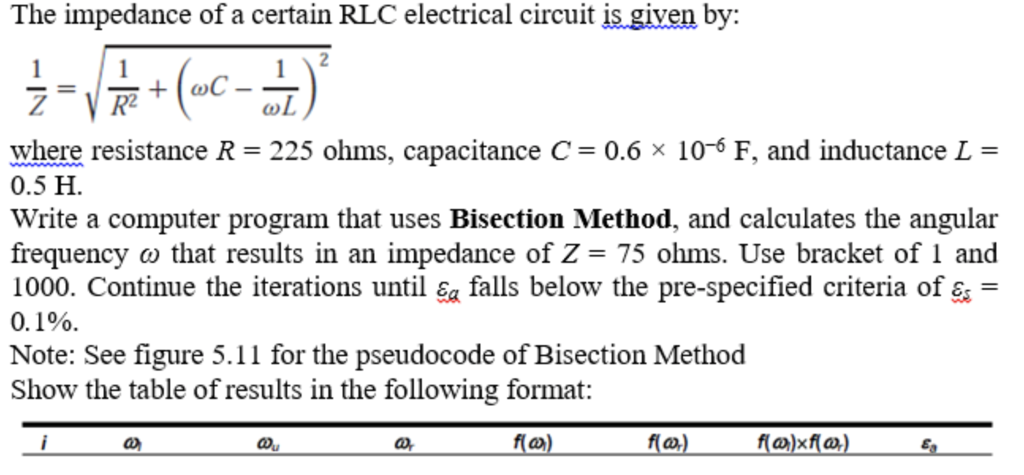 Solved The impedance of a certain RLC electrical circuit is | Chegg.com