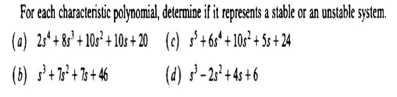 Solved For each characteristic polynomial, determine if it | Chegg.com