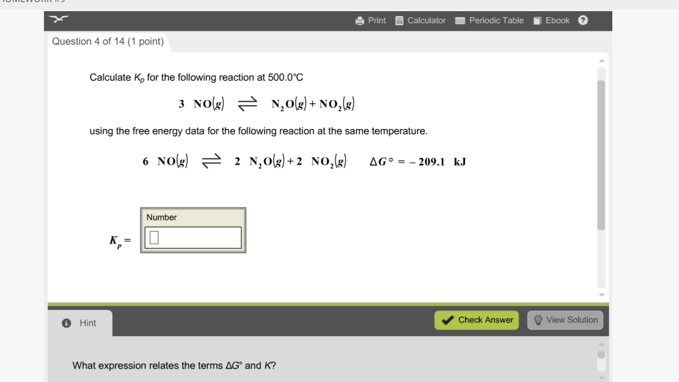 Solved Calculate Kp for the following reaction at 500.0 | Chegg.com