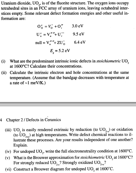 Uranium dioxide, UO2, is of the fluorite structure. | Chegg.com