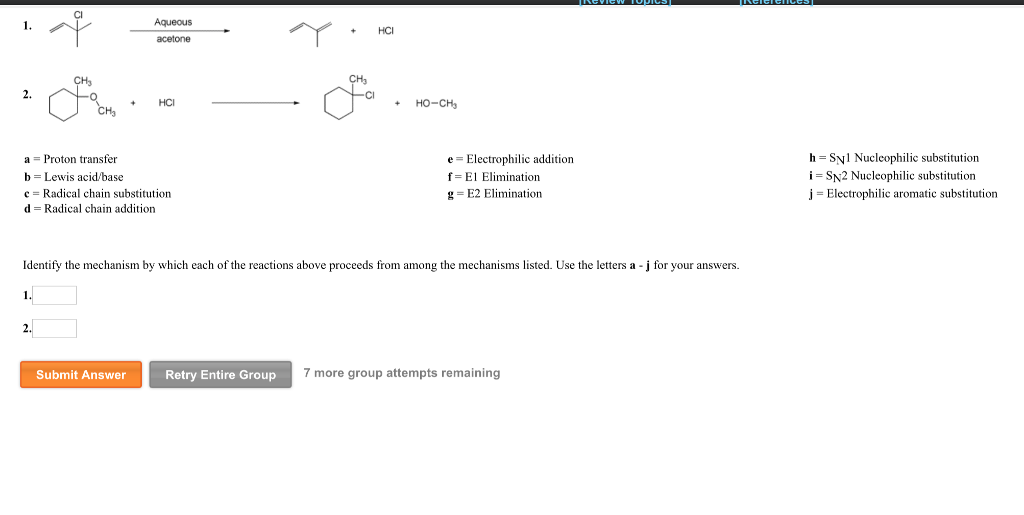 Solved Identify the mechanism by which each of the reactions | Chegg.com