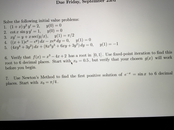 Solved Solve The Following Initial Value Problems 1 X 8698