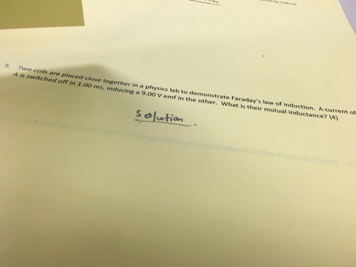 Solved Two coils are placed close together in a physics lab | Chegg.com