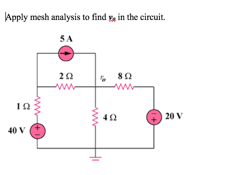 Solved Apply mesh analysis to find va in the circuit. 5A 2? | Chegg.com