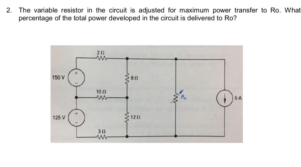 Solved The variable resistor in the circuit is adjusted for | Chegg.com