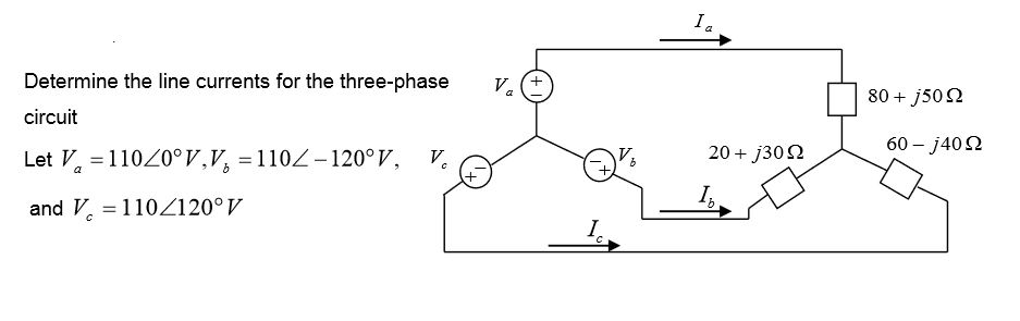 Solved: Determine The Line Currents For The Three-phase Ci... | Chegg.com
