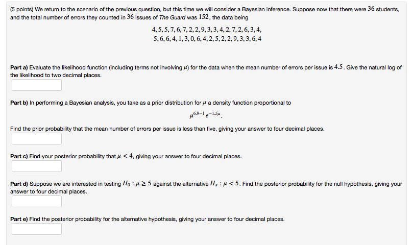 (5 points) The number of typing errors in an edition | Chegg.com
