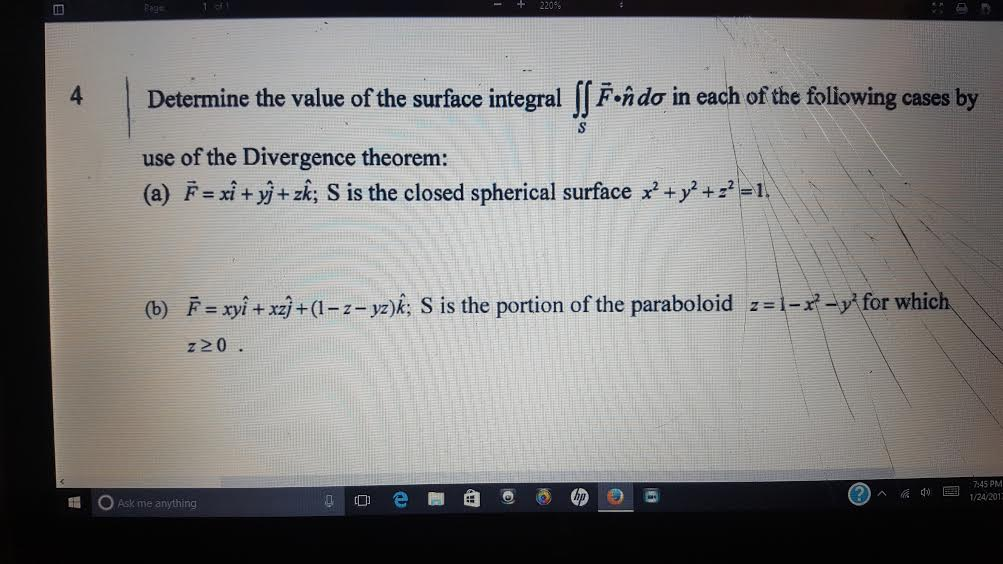 Solved Determine the value of the surface integral integral | Chegg.com