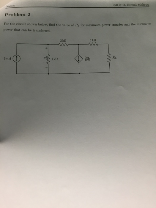 Solved For the circuit shown below, find the value of R_L | Chegg.com