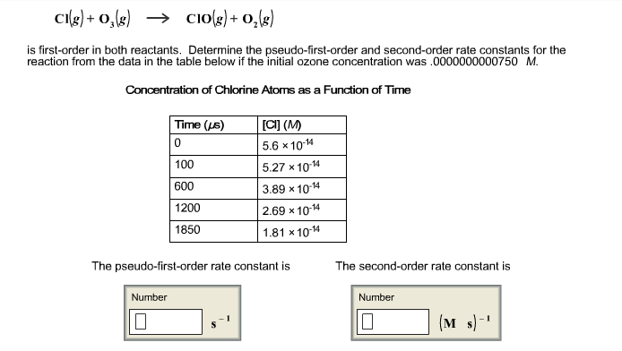 Solved is first-order in both reactants. Determine the | Chegg.com