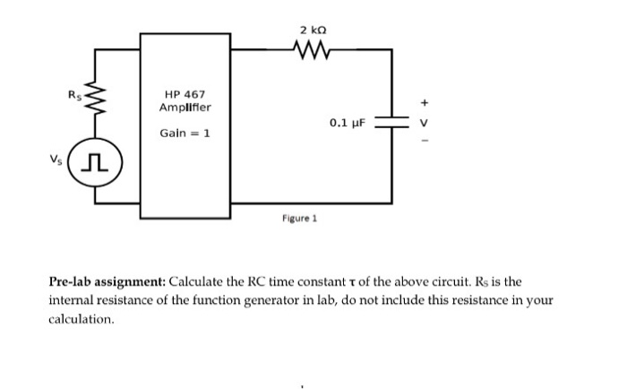 Solved Pre-lab assignment: Calculate the RC time constant t | Chegg.com