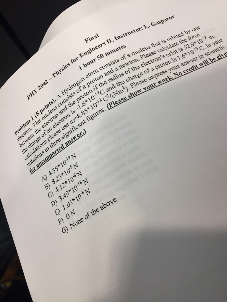 Solved A Hydrogen Atom Consists Of A Nucleus That Is Orbited