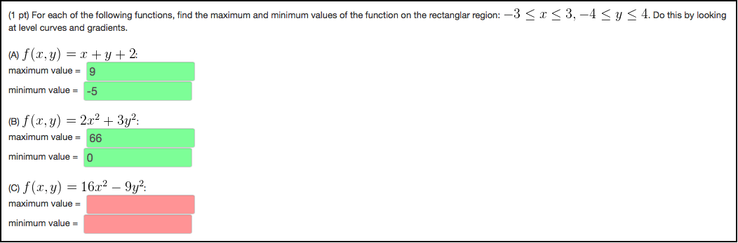 Solved For Each Of The Following Functions Find The Maximum