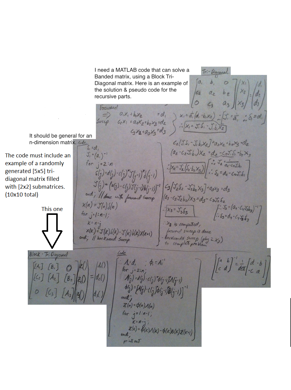 I need a MATLAB code that can solve a Banded matrix, | Chegg.com