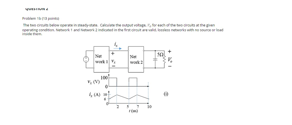 Solved Problem 1b (13 points) The two circuits below operate | Chegg.com