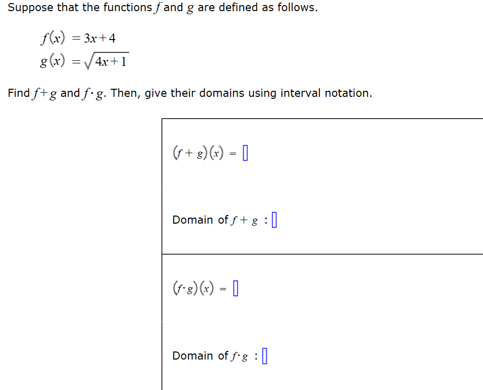 Solved Suppose That The Functions F And G Are Defined As