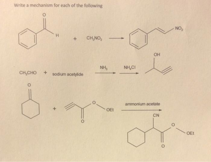 Solved Write a mechanism for each of the following | Chegg.com