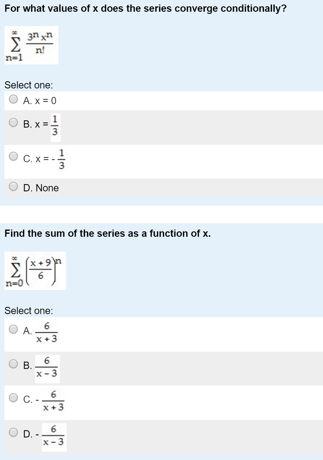 Solved For what values of x does the series converge | Chegg.com