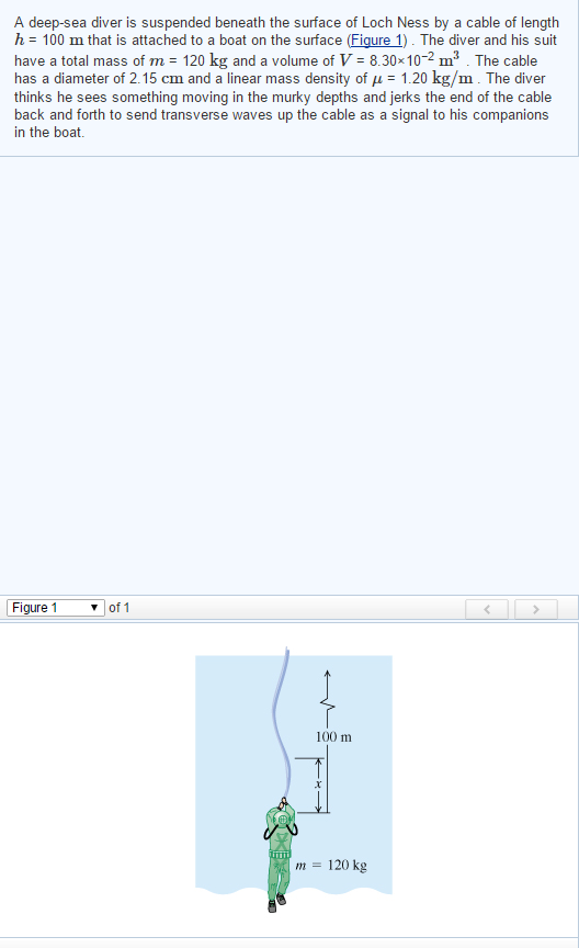 Solved A deep-sea diver is suspended beneath the surface of | Chegg.com
