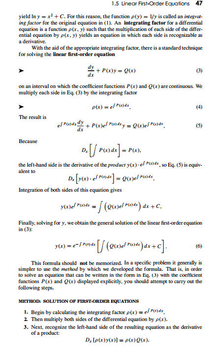 Solved 4 Use the integrating factor explained on page 47 to | Chegg.com