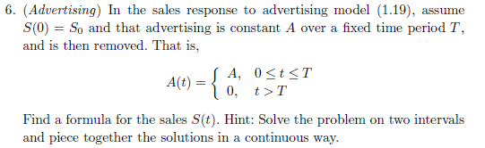 Solved (Advertising) In the sales response to advertising | Chegg.com