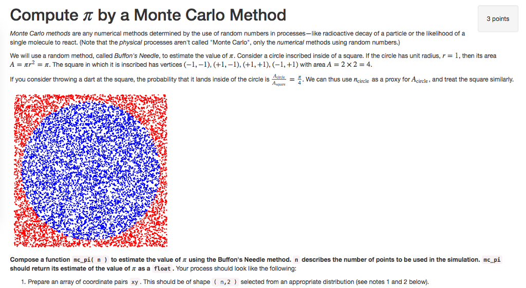 Solved Compute By A Monte Carlo Method 3 Points Monte Carlo