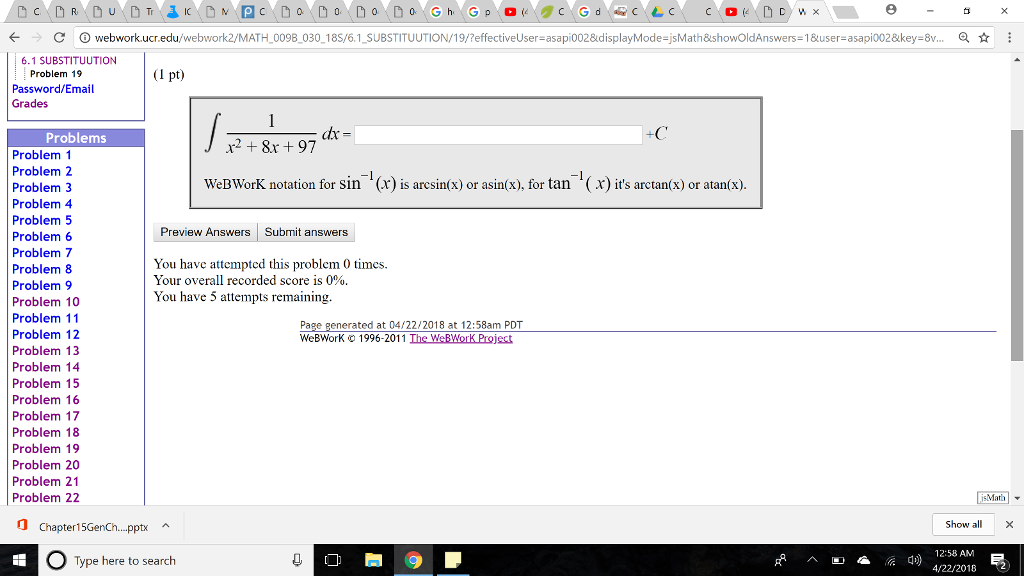 Solved ? ? ?webwork.ucr.edu/webwork2/MATH 0098 030185/6.1 | Chegg.com