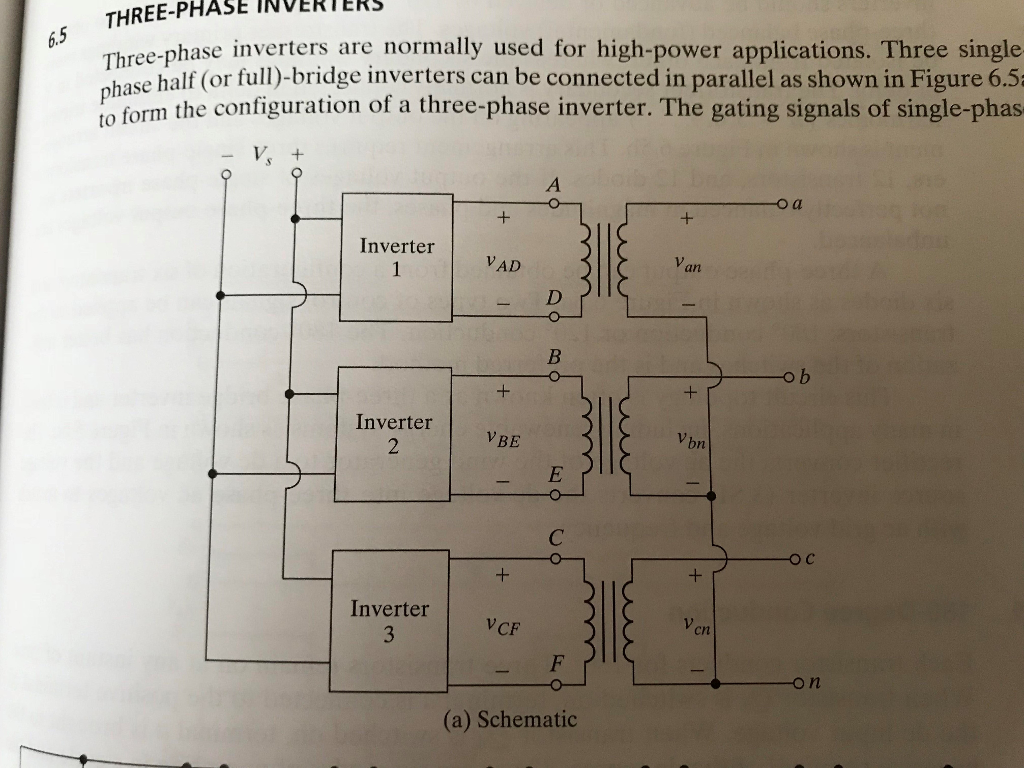 Solved 6.6 The three-phase full-bridge inverter in Figure | Chegg.com