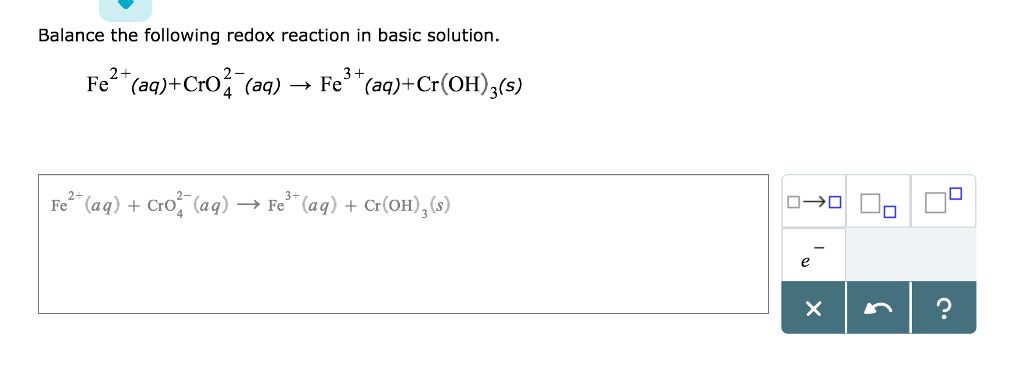 Solved Balance the following redox reaction In basic | Chegg.com