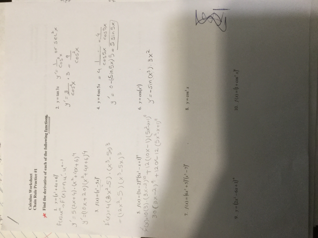 Solved Calculus Worksheet Chain Rule Practice #1 Find the | Chegg.com Solved Calculus Worksheet Chain Rule Practice #1 Find the | Chegg.com