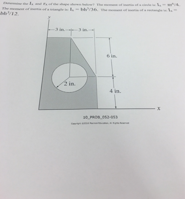 Solved Determine the I_x and r_x of the shape shown below? | Chegg.com