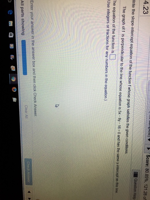 Solved Write The Slope Intercept Equation Of The Function F