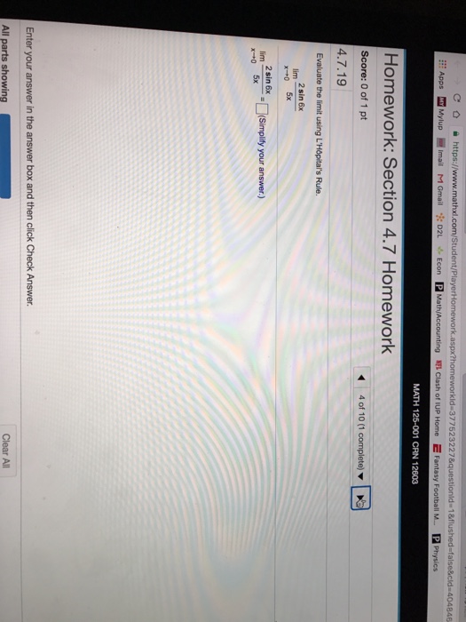 Solved Homework Section 4 7 Homework 3 Of 10 1 Complete V