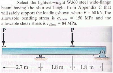 Select the lightest-weight W360 steel wide-flange | Chegg.com