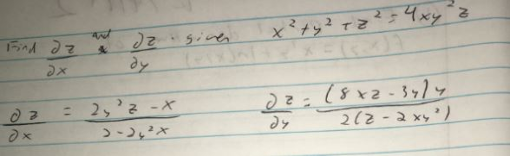 Solved Find partial differential z/partial differential x | Chegg.com
