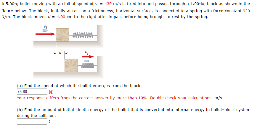 Solved A 5.00-g bullet moving with an initial speed of v_i = | Chegg.com