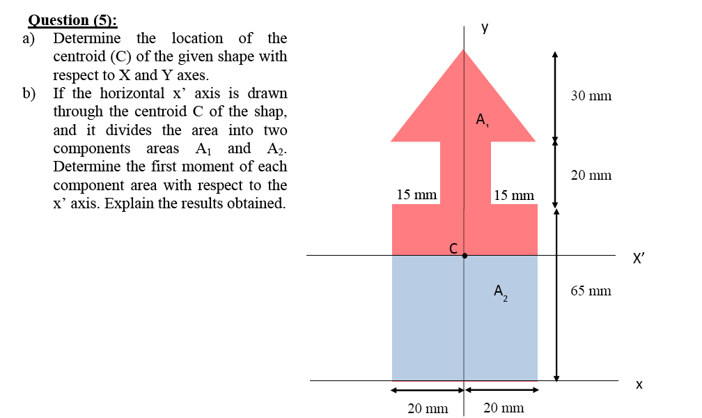 Solved a) Determine the location of the centroid (C) of the | Chegg.com