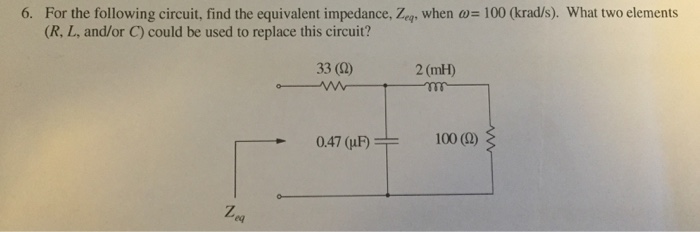 Solved For the following circuit, find the equivalent | Chegg.com