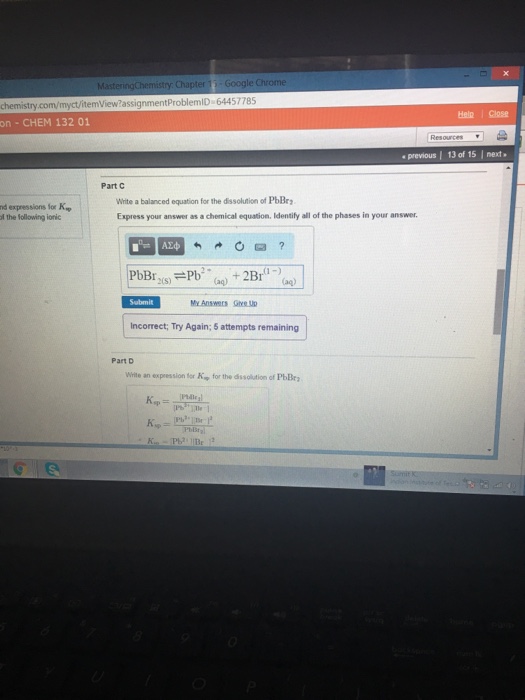 Solved Write a balanced equation for the dissolution of | Chegg.com
